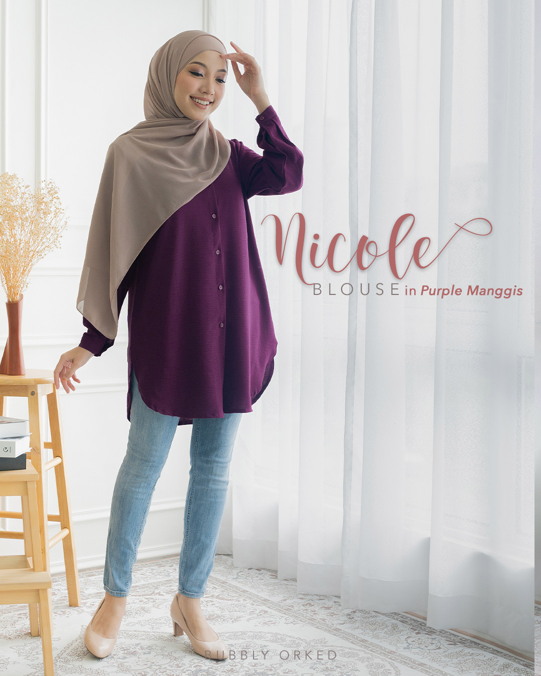 Bubbly Orked | Baju Kurung | Kebarong | Blouse Labuh | Blouse |Palazo